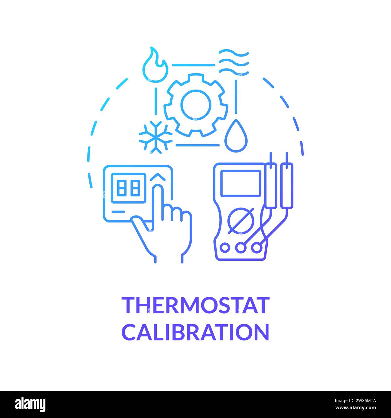 Thermostat calibration blue gradient concept icon Stock Vector Image ...