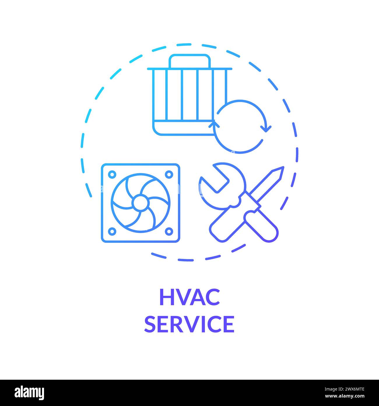 HVAC service blue gradient concept icon Stock Vector Image & Art - Alamy