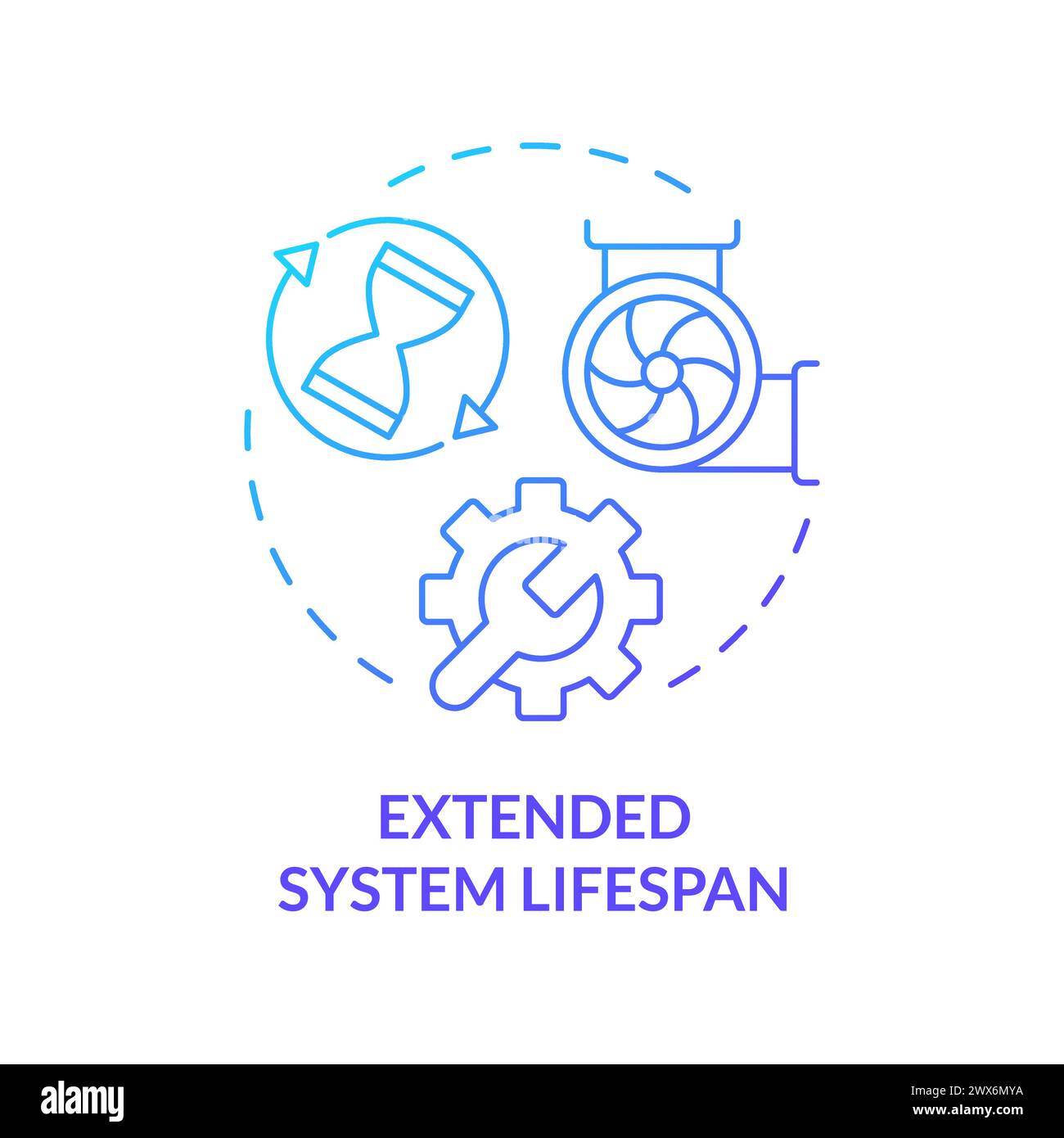 Extended system lifespan blue gradient concept icon Stock Vector Image & Art - Alamy