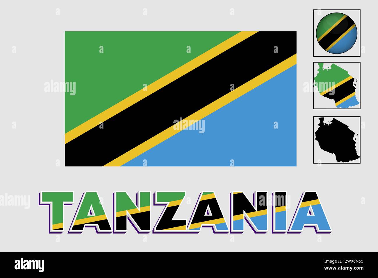 Tanzania flag in abstract hi-res stock photography and images - Alamy