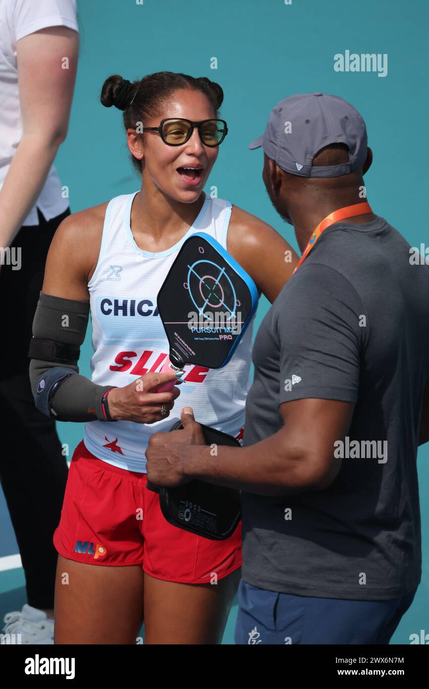 Miami Gardens, Florida, USA. 27th Mar, 2024. Jessie Irvine attends the Major League Pickleball ...