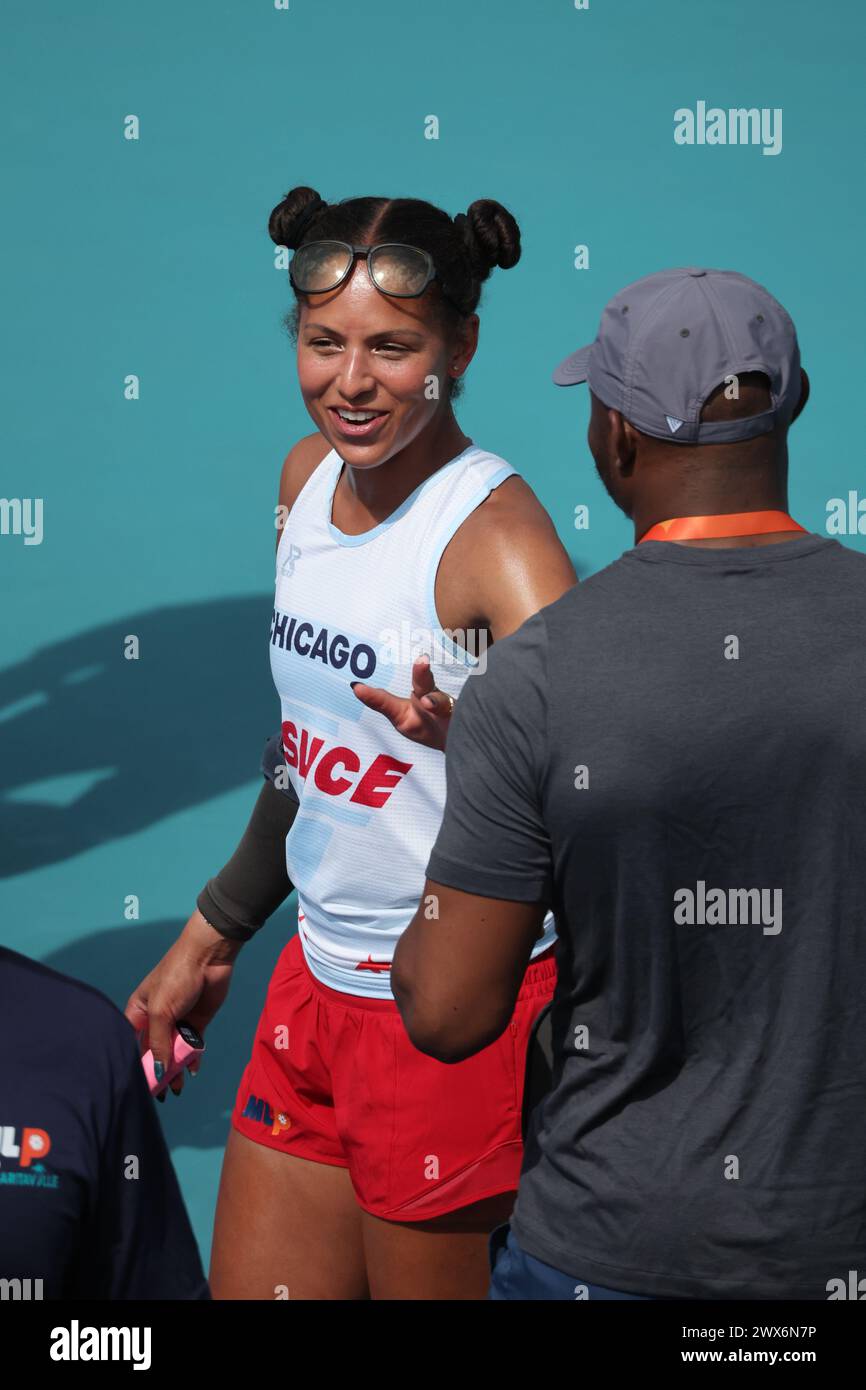 Miami Gardens, Florida, USA. 27th Mar, 2024. Jessie Irvine attends the Major League Pickleball ...