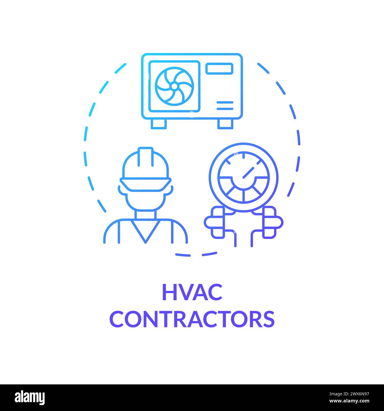 HVAC contractors blue gradient concept icon Stock Vector Image & Art ...