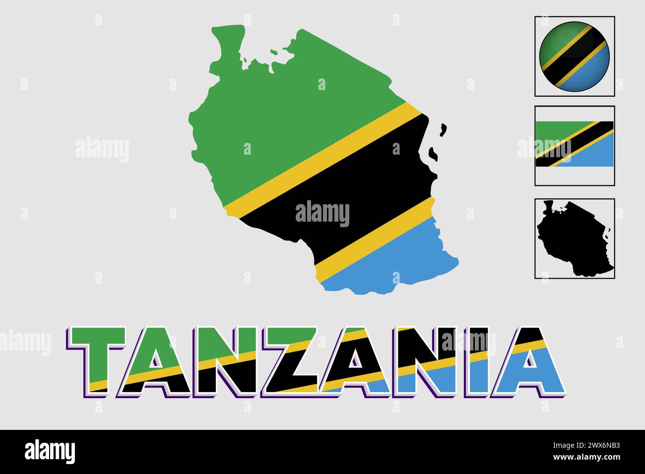 Tanzania flag and map in a vector graphic Stock Vector Image & Art - Alamy