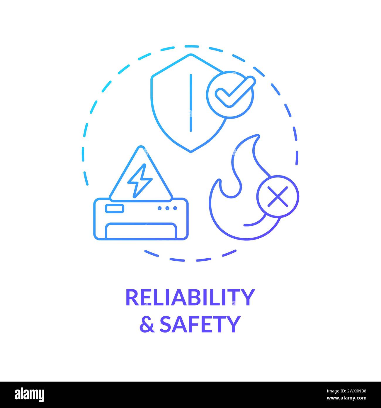 Reliability and safety blue gradient concept icon Stock Vector Image ...