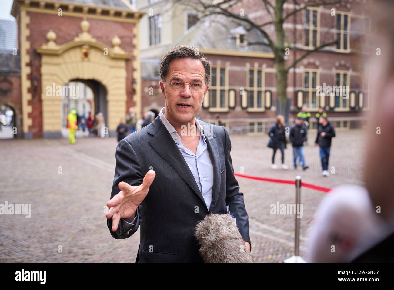 THE HAGUE - Outgoing Prime Minister Mark Rutte arrives at the Binnenhof ...
