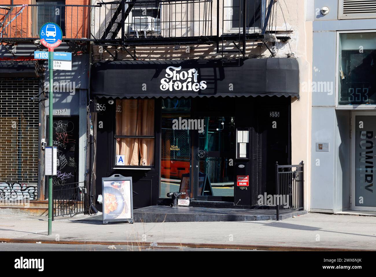 Short Stories 355 Bowery New York Nyc Storefront Of A Restaurant In