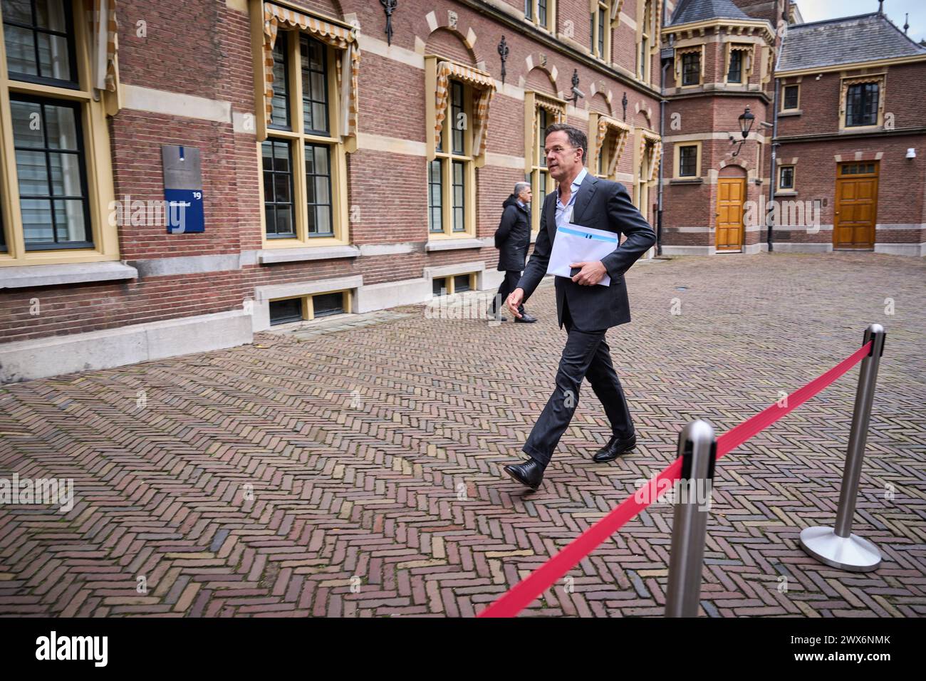 THE HAGUE - Outgoing Prime Minister Mark Rutte arrives at the Binnenhof ...