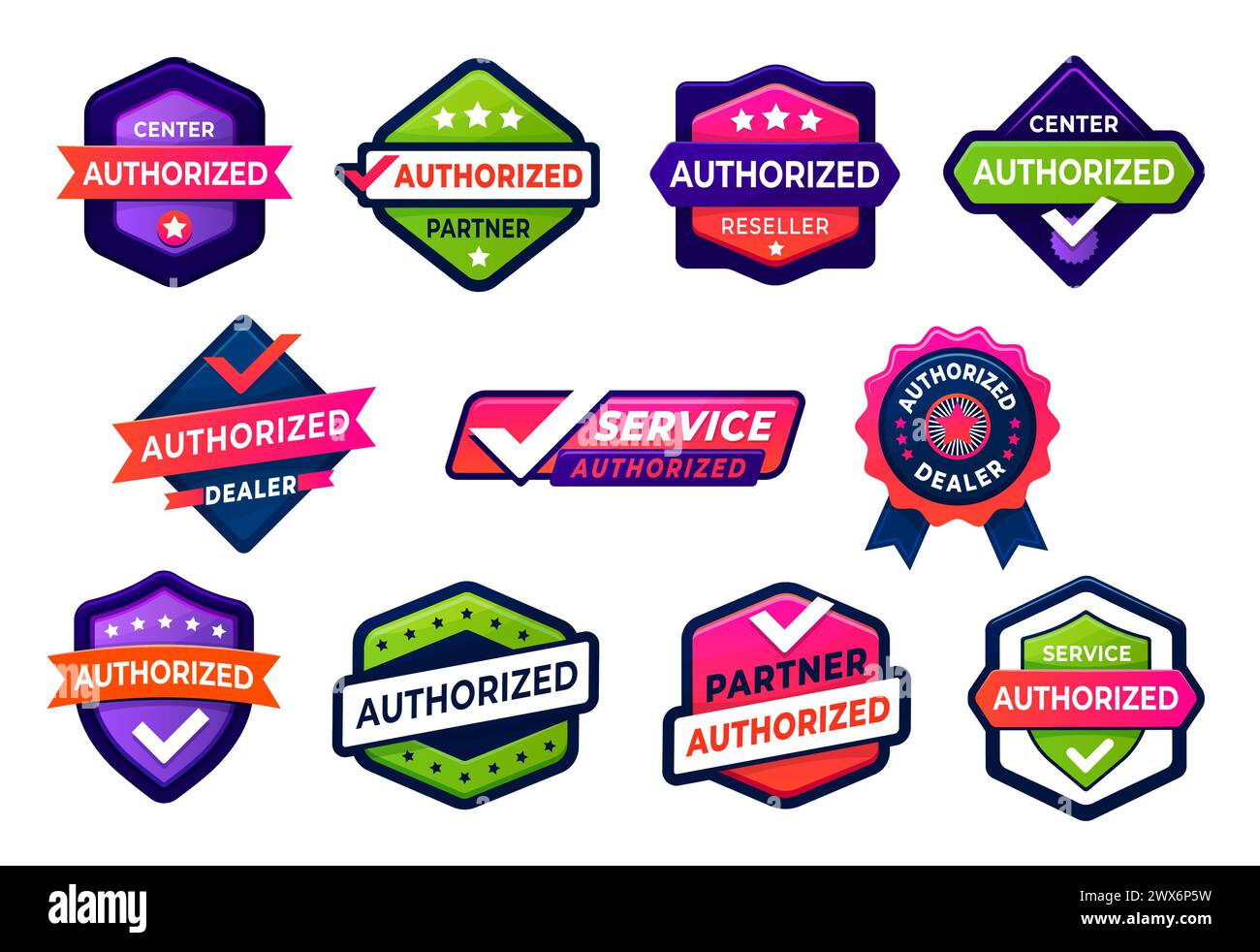 Official authorized dealer, seller and distributor seals and mark ...