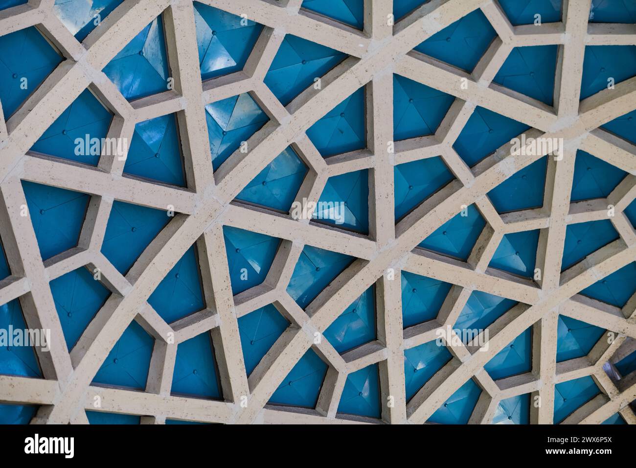 Architectural detail texture background with oriental hexagonal grid ...