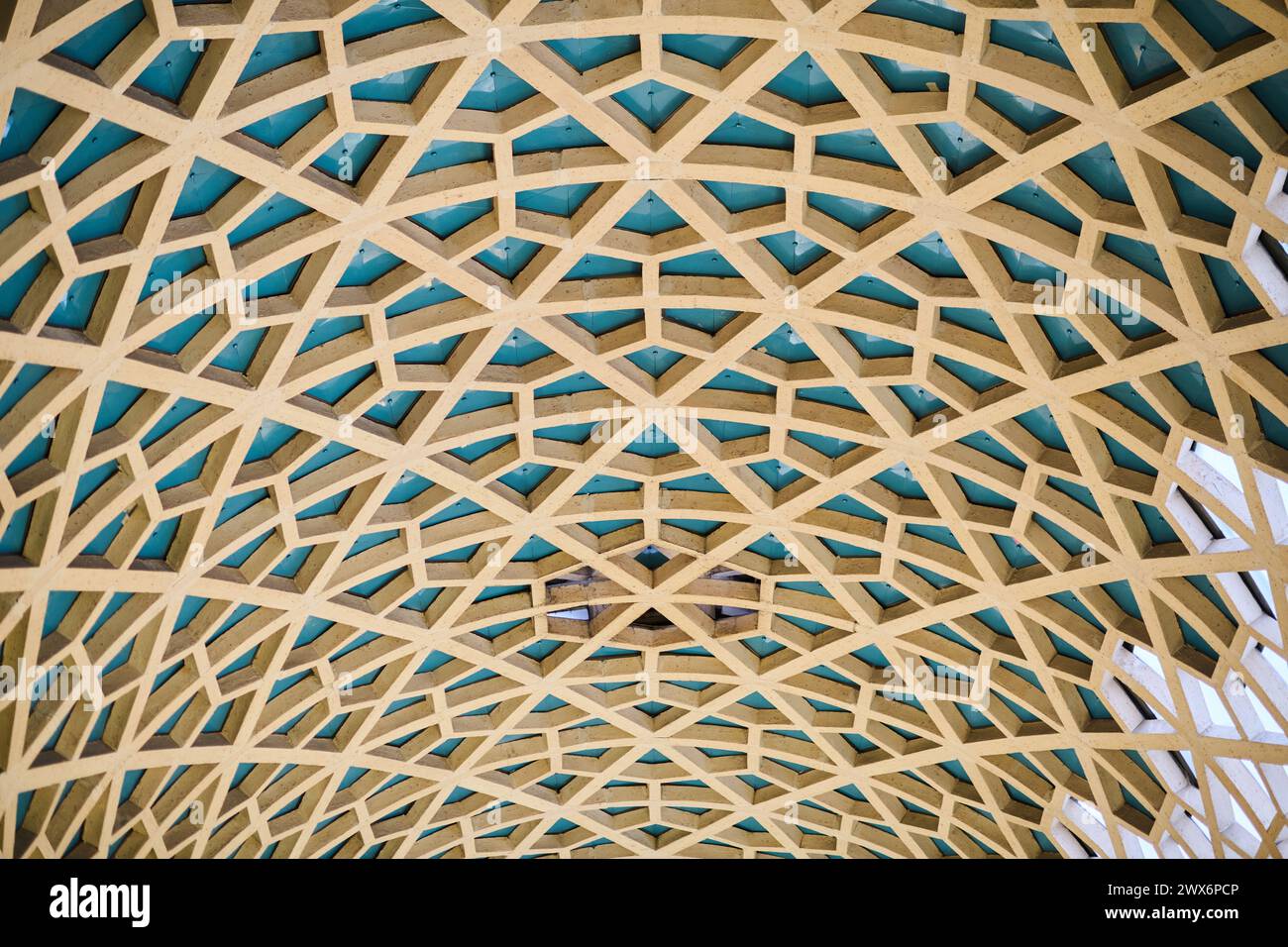 Architectural detail texture background with oriental hexagonal grid ...