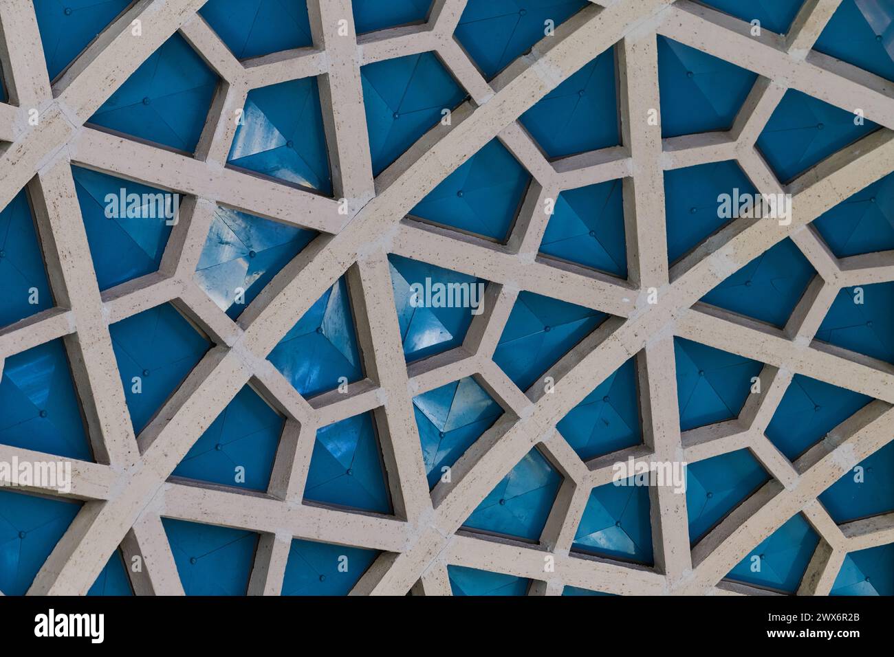 Architectural detail texture background with oriental hexagonal grid ...