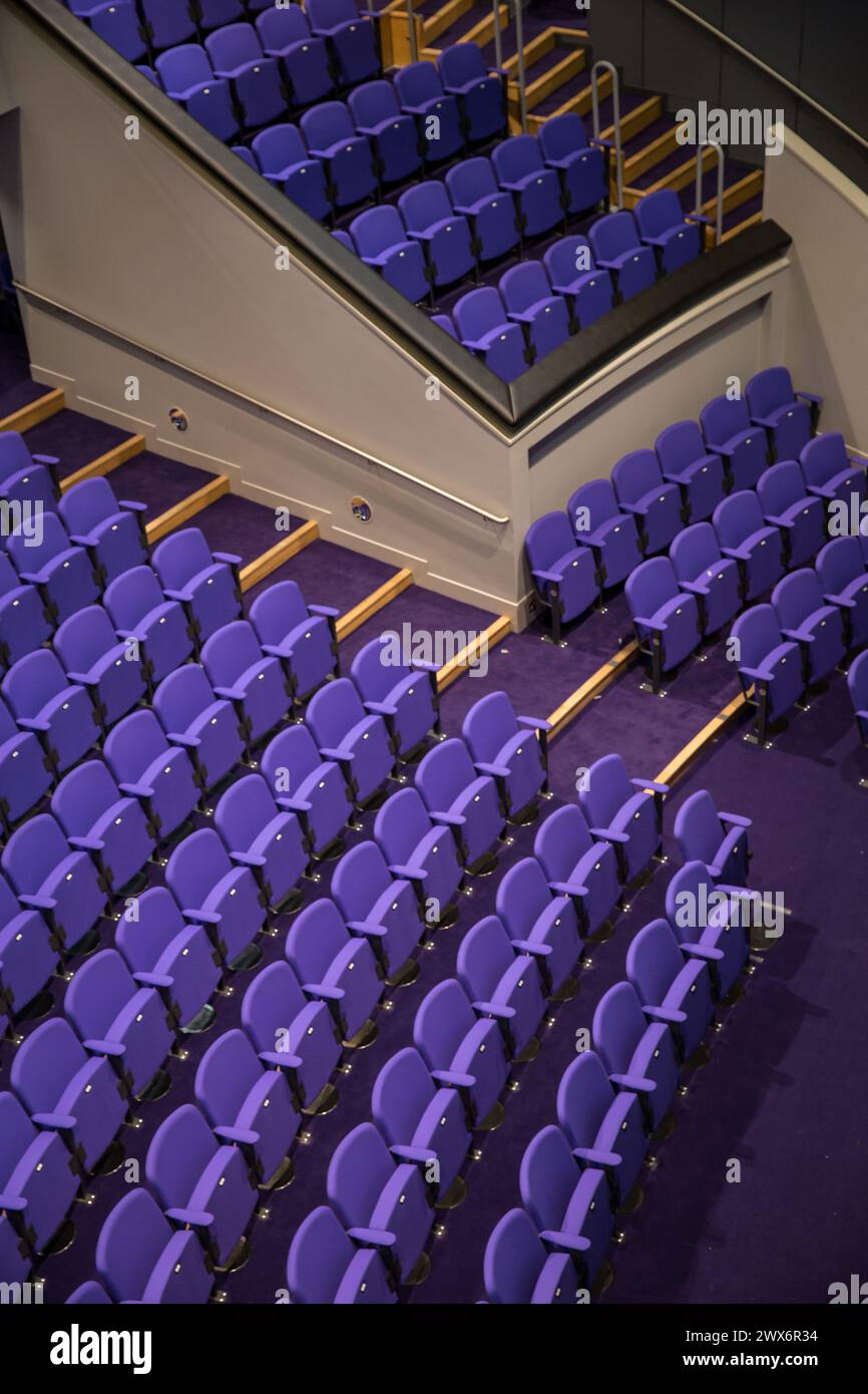 A view of The Brindley Theatre, Runcorn, UK from the stage rigging ...