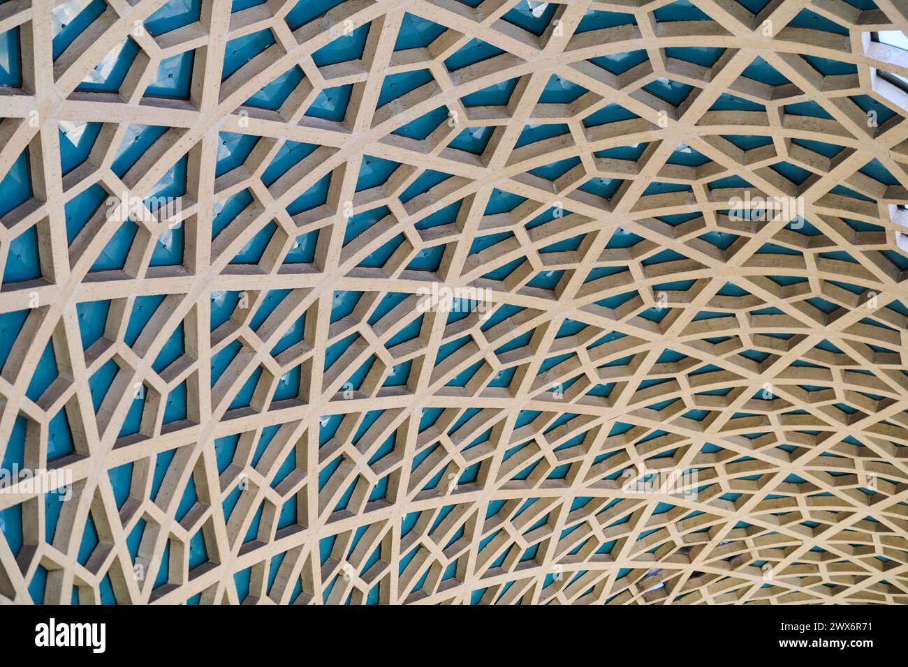 Architectural detail texture background with oriental hexagonal grid ...