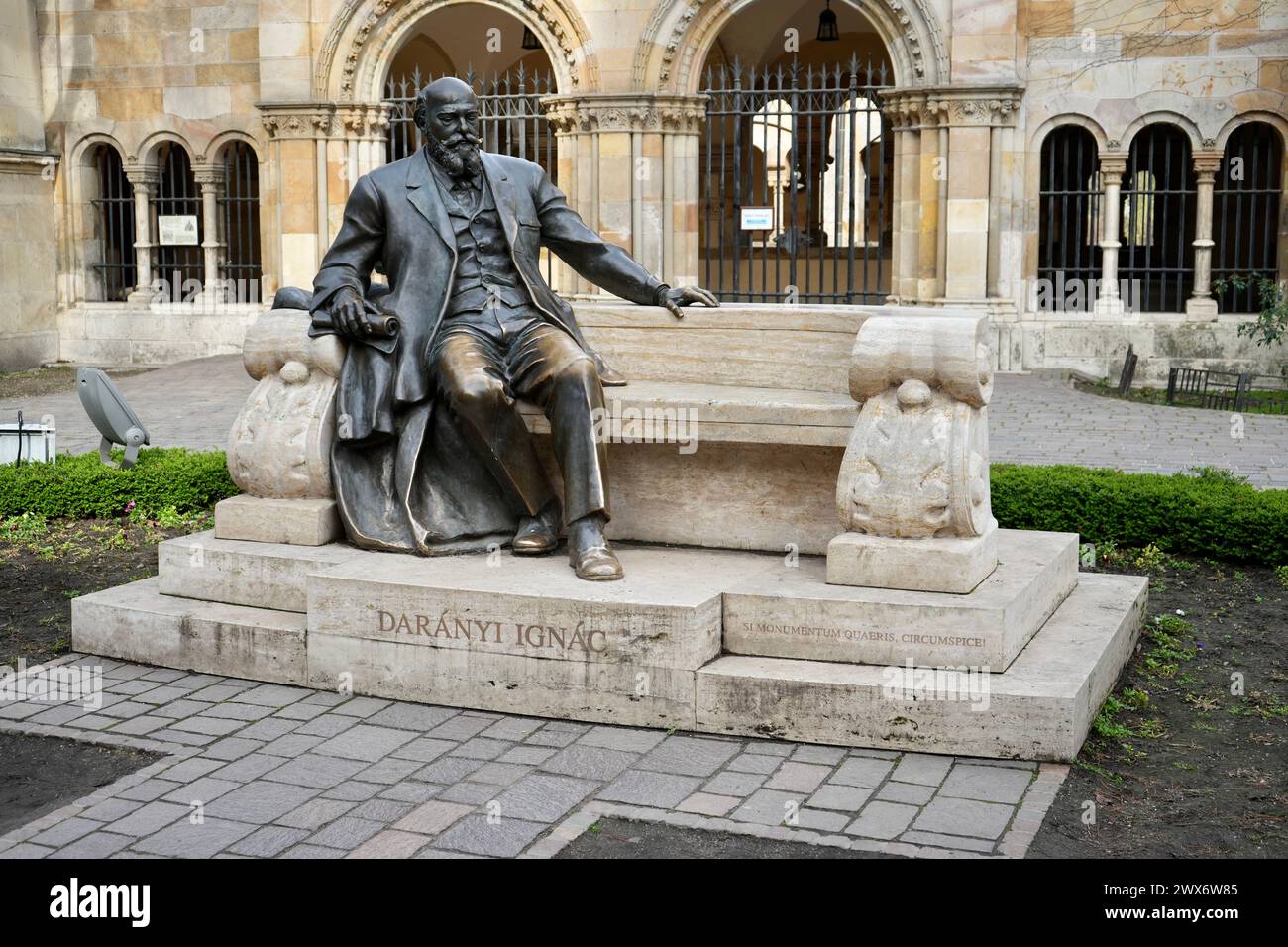 Statue of Ignác Daráni (1849-1927) at Vajdahunyad Castle in City Park ...
