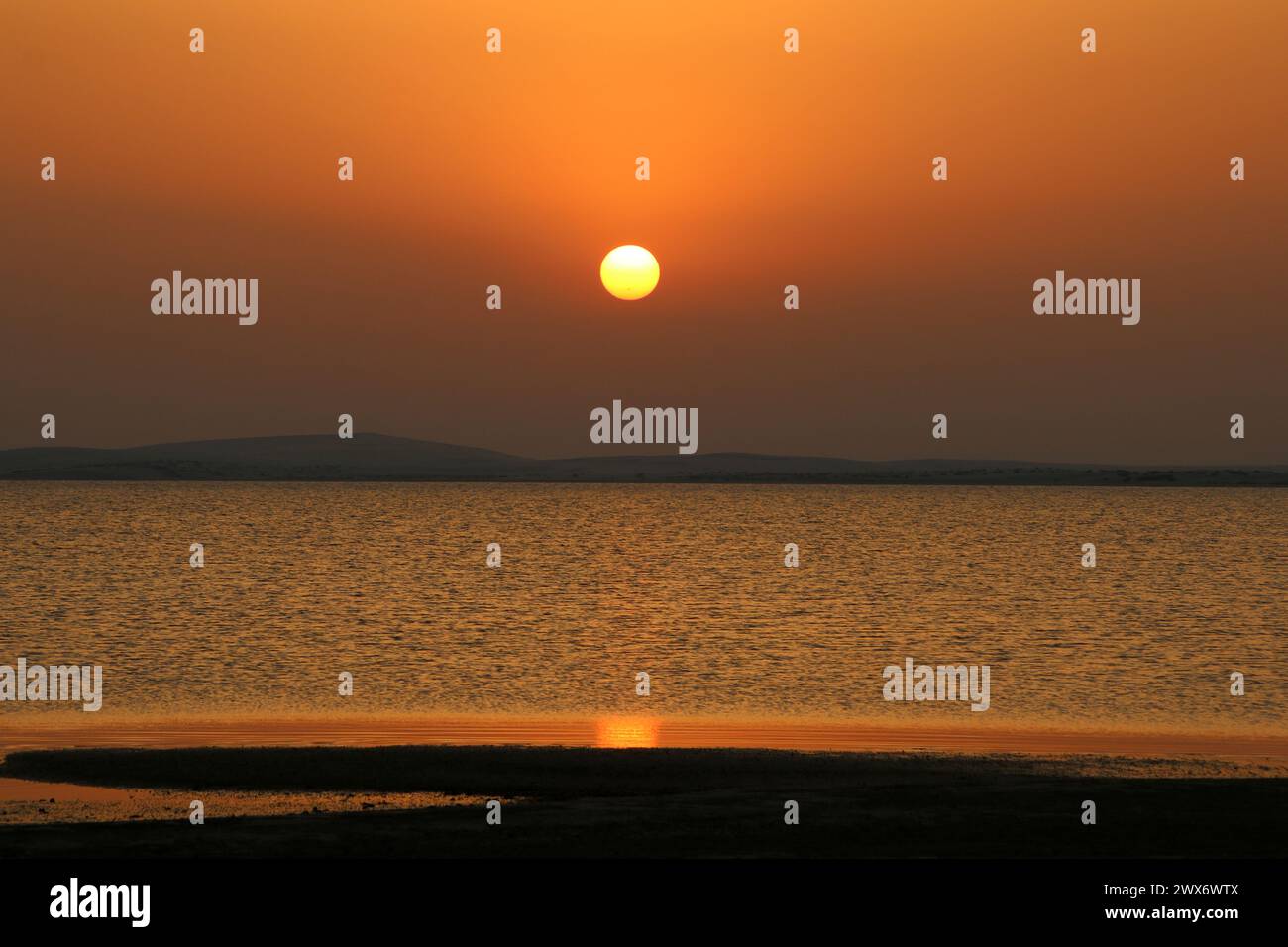 Sunset at Mediterranean sea, Persian gulf Stock Photo - Alamy