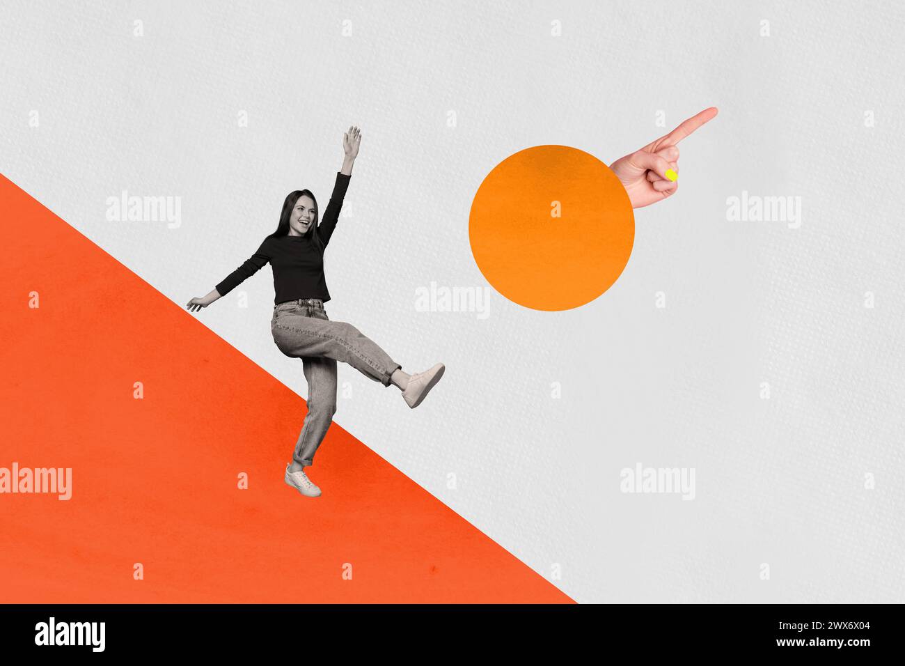 Trend artwork composite sketch image 3D photo collage of young active ...