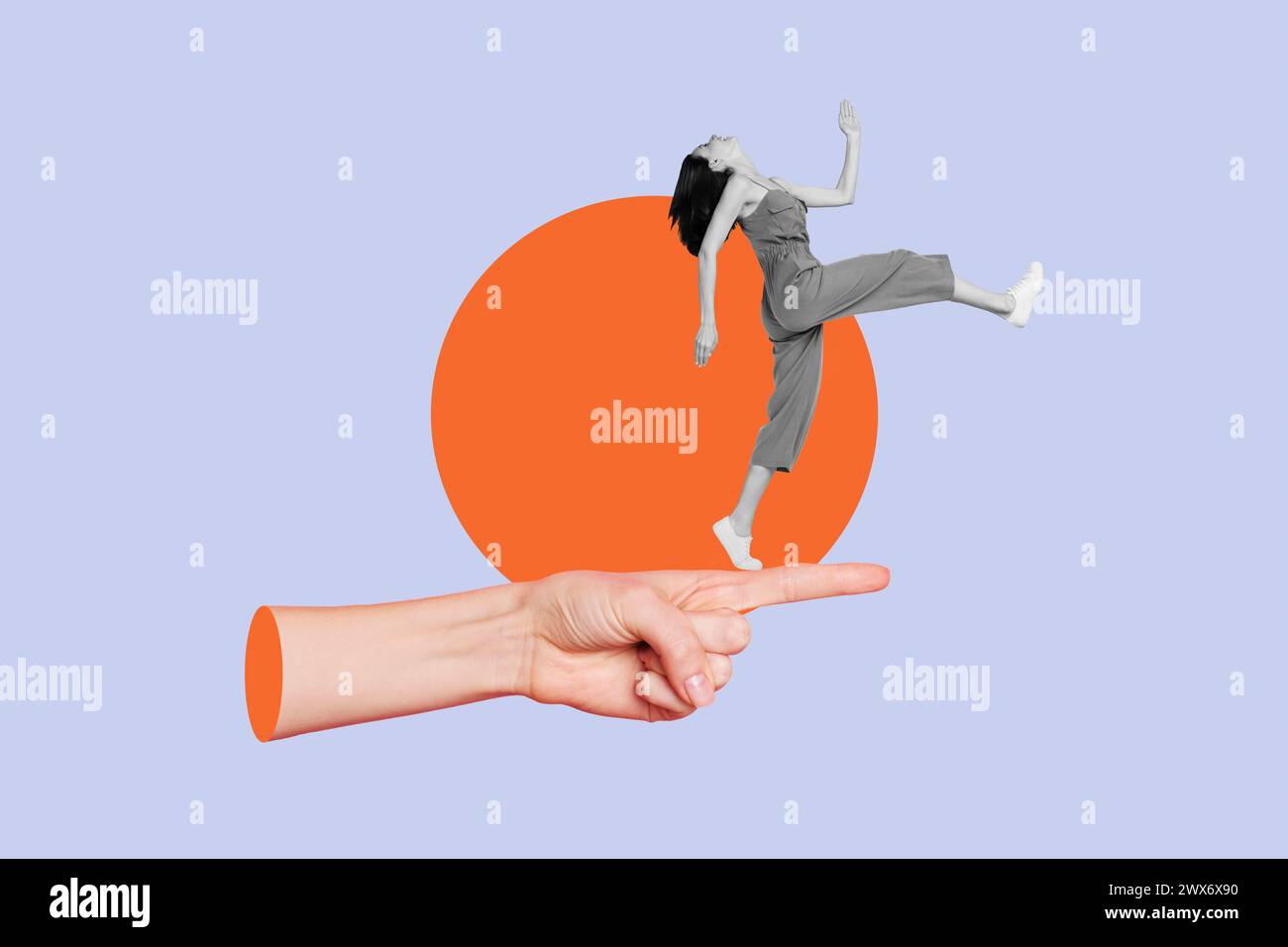 Composite photo collage of hand show way index finger point direction ...