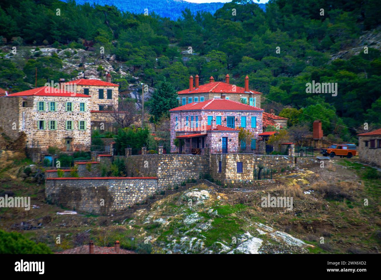 Mountain Retreat: Lovely houses dot the picturesque village, nestled in ...