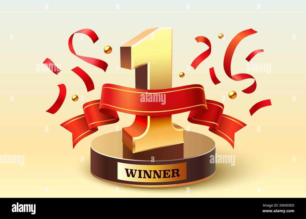 Winner number one, best podium award sign, golden object. Vector Stock ...