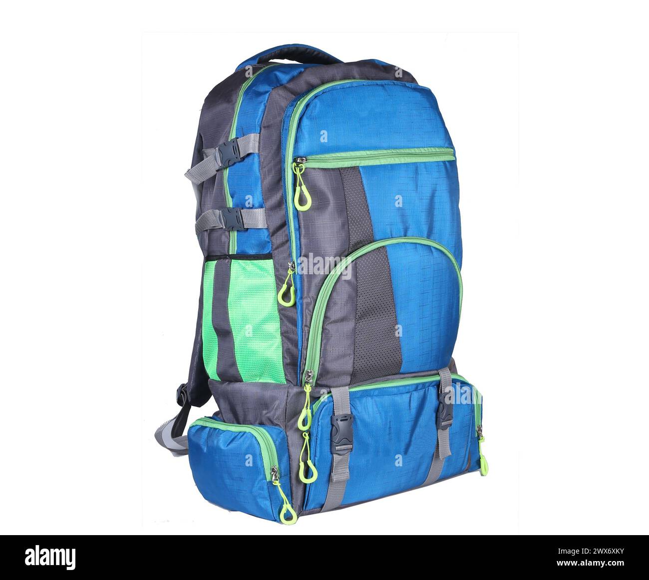 trendy and stylish tracking backpack isolated on white background Stock ...