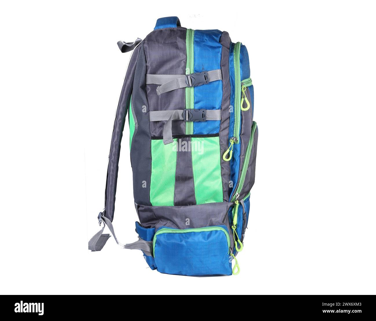 trendy and stylish tracking backpack isolated on white background Stock ...