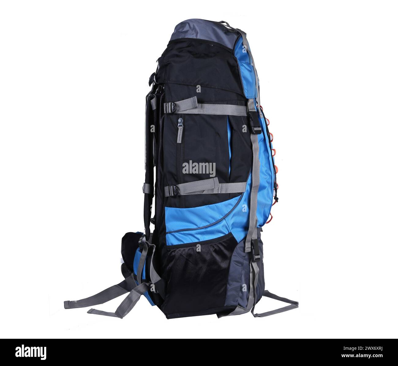 trendy and stylish tracking backpack isolated on white background Stock ...