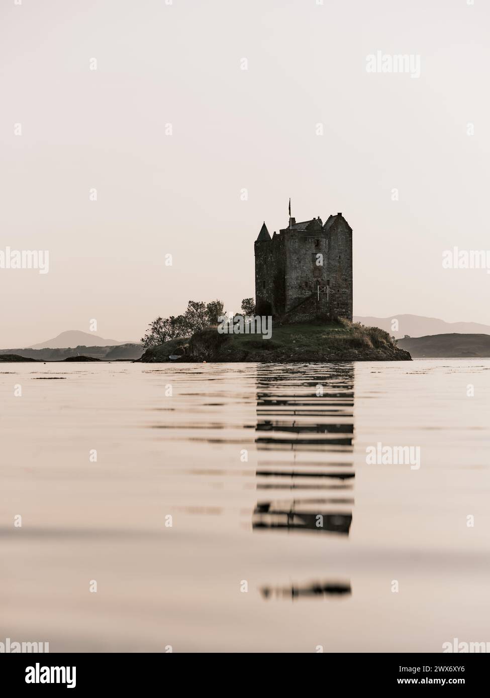 Castle Stalker tower house or keep in Argyll, Scotland UK. It is set on ...