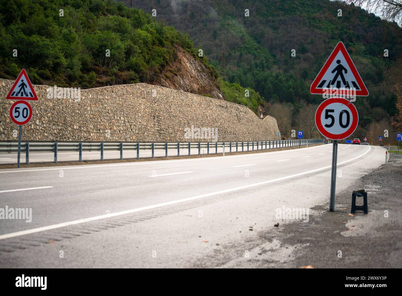 Detailed asphalt road profile: A closeup view showcasing the texture ...