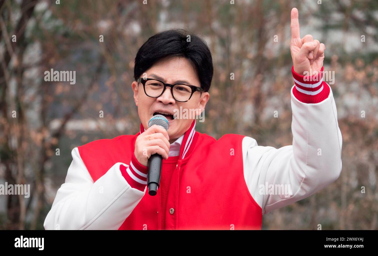 Han Dong-Hoon, Mar 28, 2024 : Han Dong-Hoon, leader of South Korea's ...