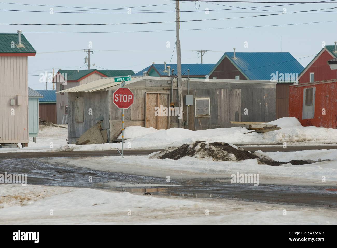 Inupiat home in the village of Barrow along the Arctic coast National ...