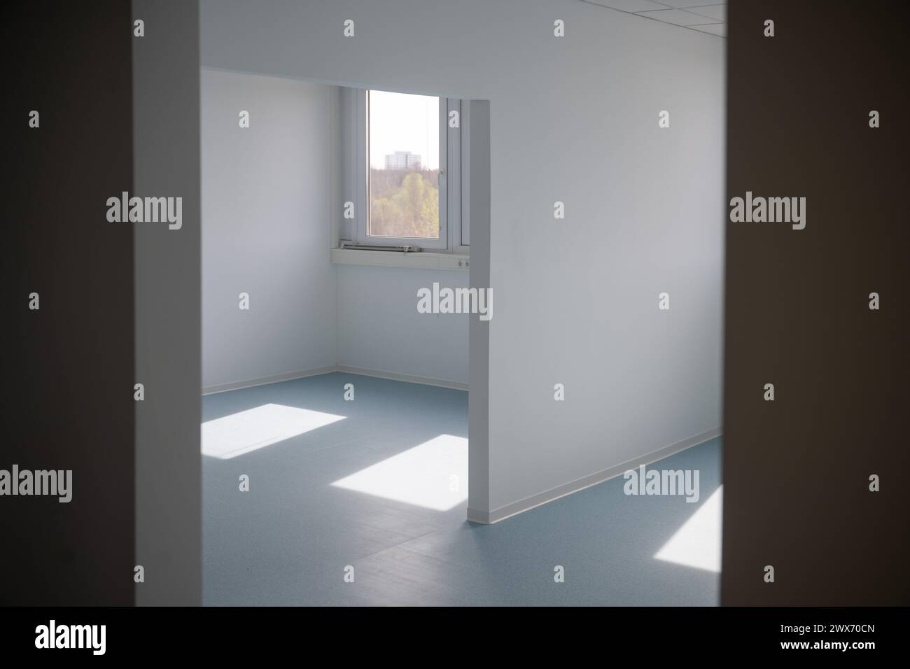 27 March 2024, Berlin: Light shines into the rooms that will house the ...