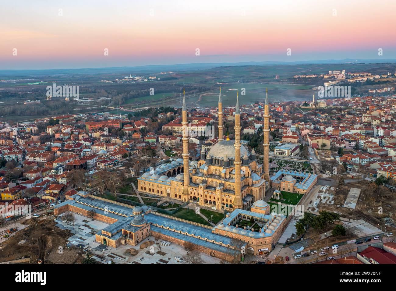 Selimiye Mosque exterior view in Edirne City of Turkey. Edirne was ...