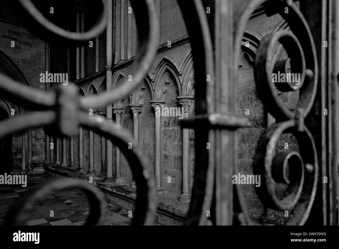 Black & white Salisbury Cathedral , Medieval gothic architecture, West ...