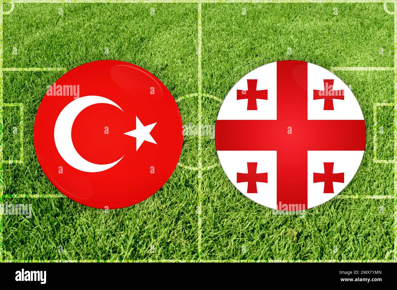 Illustration for Football match Turkey (Turkiye) vs Georgia Stock Photo ...