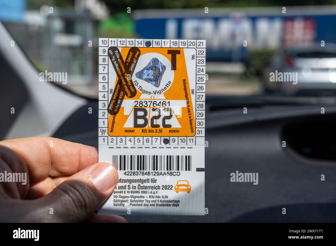 Physical toll sticker hi-res stock photography and images - Alamy