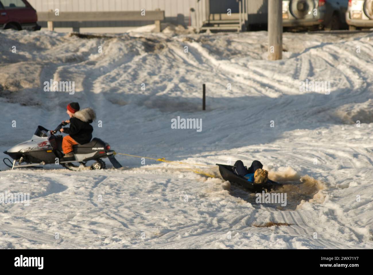 kids playing Inupiat home in the village of Barrow along the Arctic ...