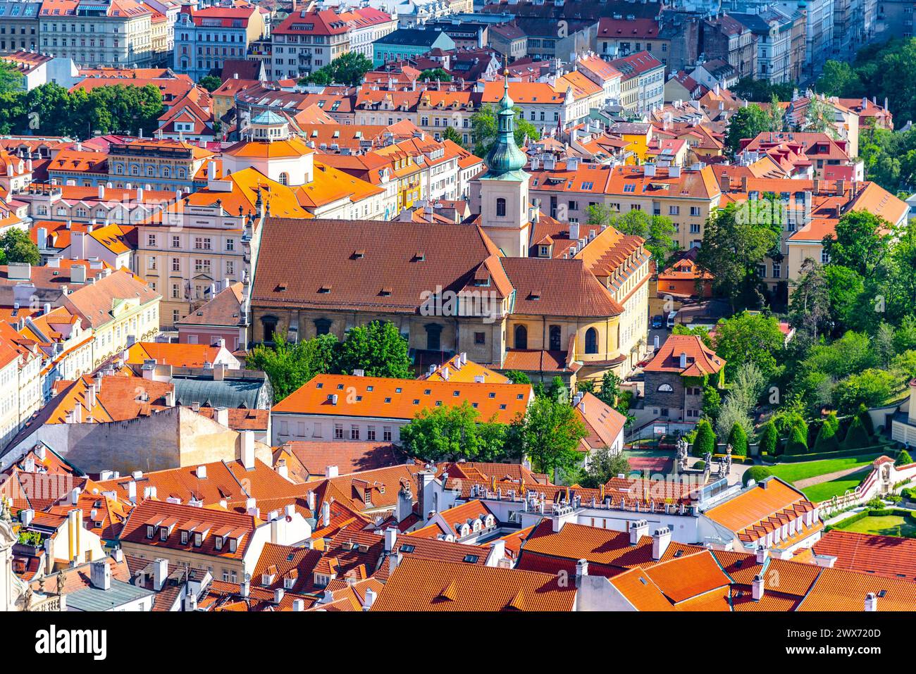 A vibrant aerial shot capturing the sunlit Church of Our Lady of ...