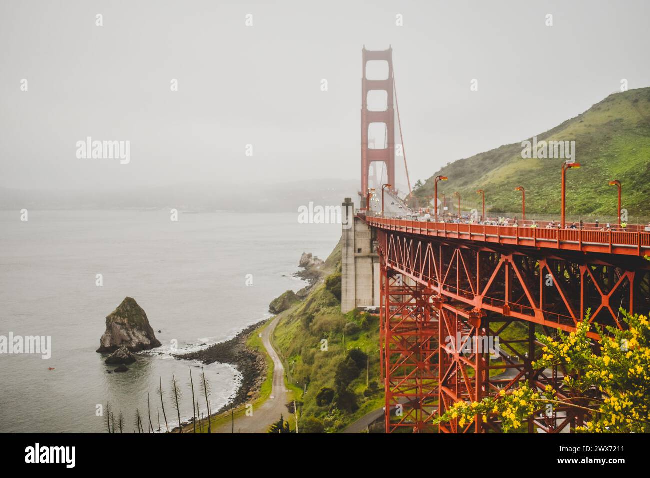 View of the Golden Gate Bridge from a distance in San Francisco ...