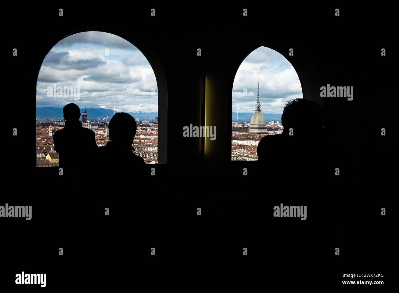 Photo shows the city of Turin pictured from the Mountain Museum during ...