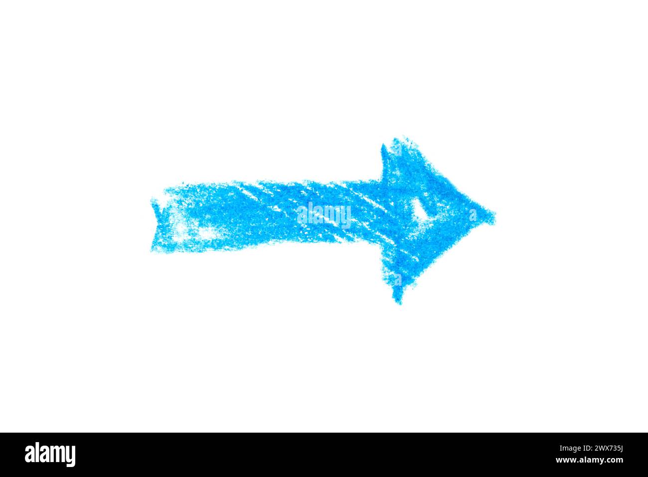 A blue arrow pointing right on a white background. A symbol for ...