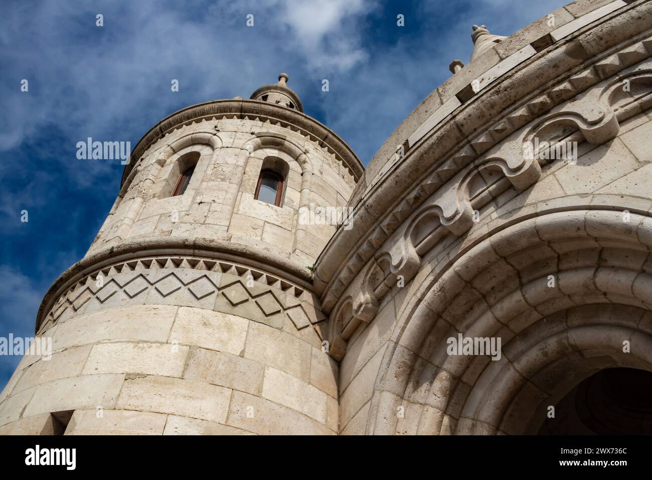 Fisherman's Bastion in Budapest (hungarian: Halszbstya), structure with ...