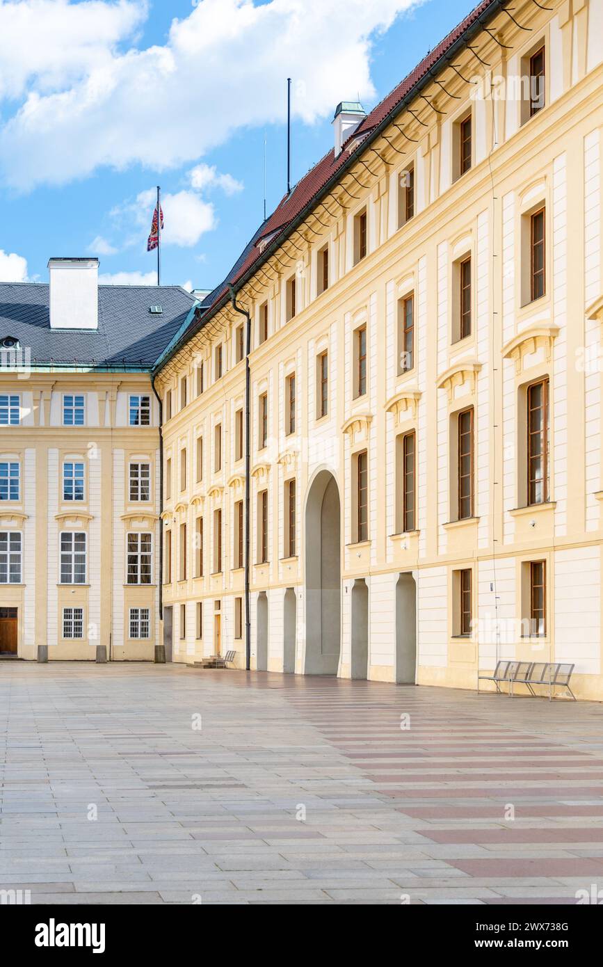 Arched entryway of the New Royal Palace viewed from the Second ...