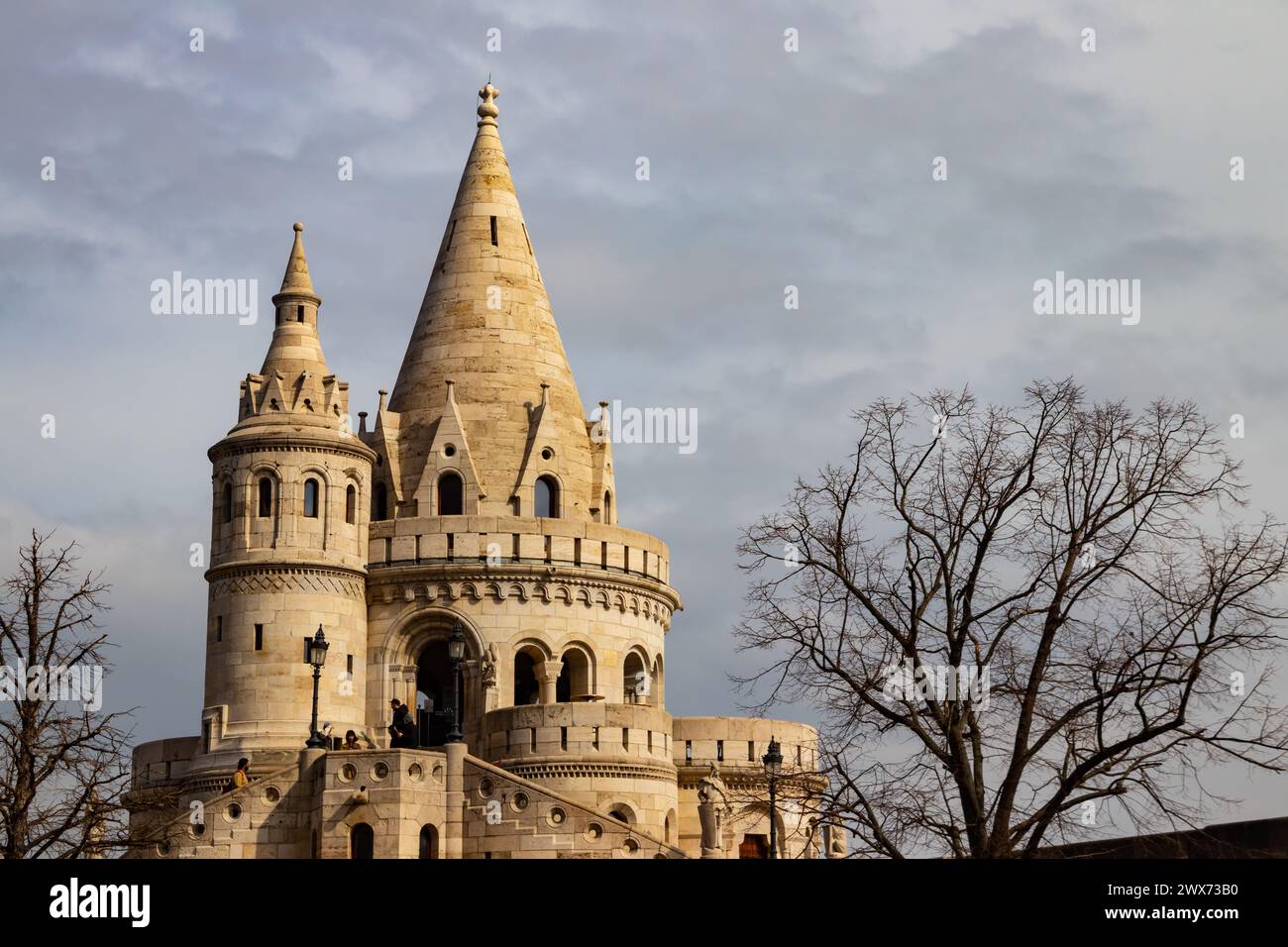 Fisherman's Bastion in Budapest (hungarian: Halszbstya), structure with ...