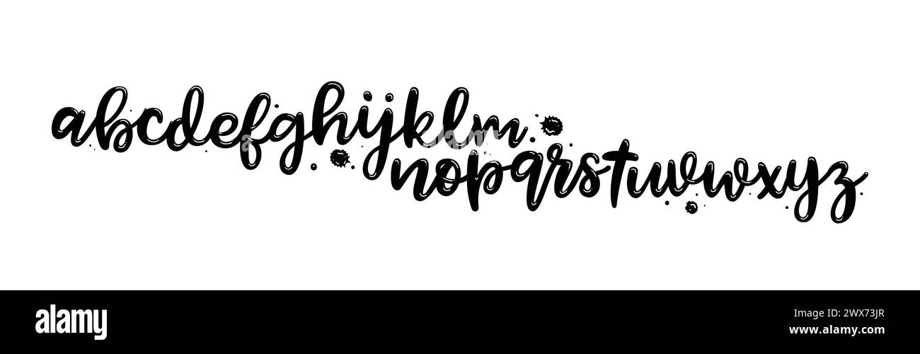 Lettering font isolated on white background. Texture alphabet. Vector ...