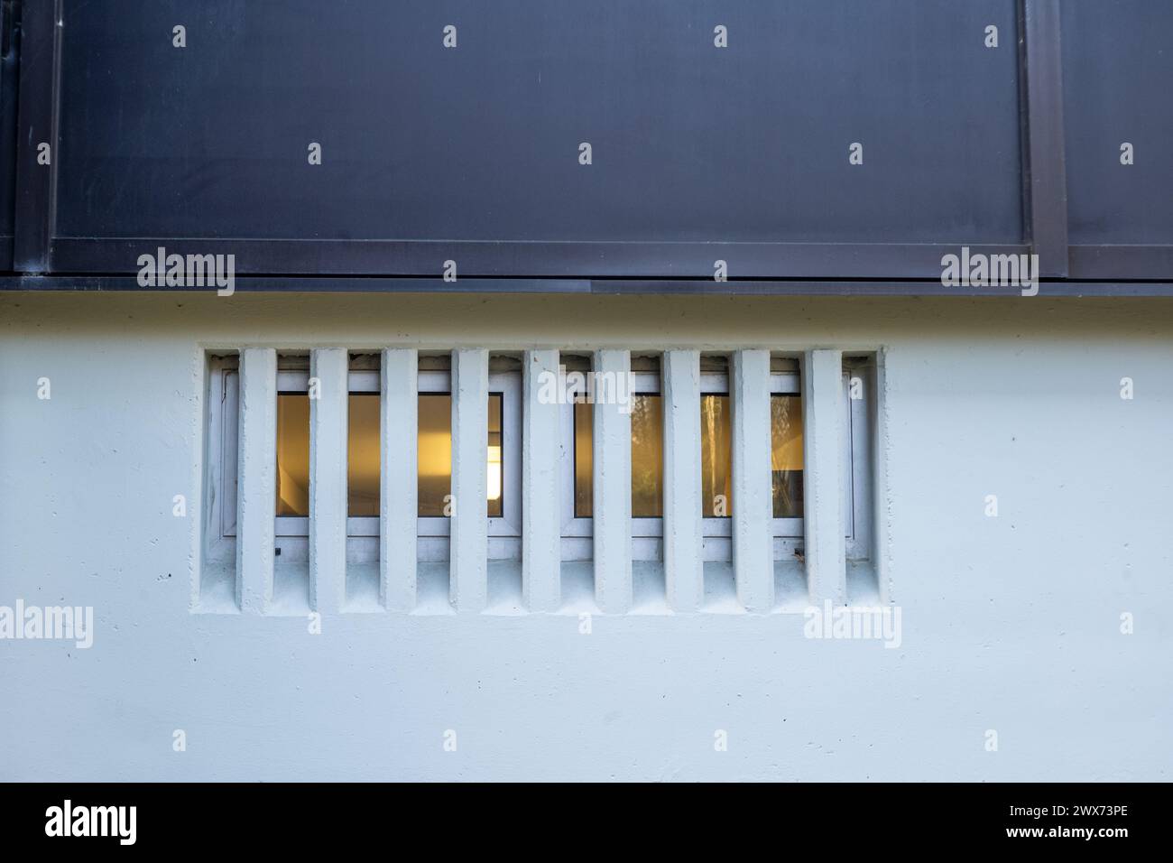 light behind modern window in concrete wall Stock Photo - Alamy