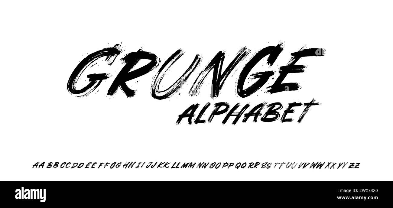 Lettering font isolated on black background. Texture alphabet in street ...