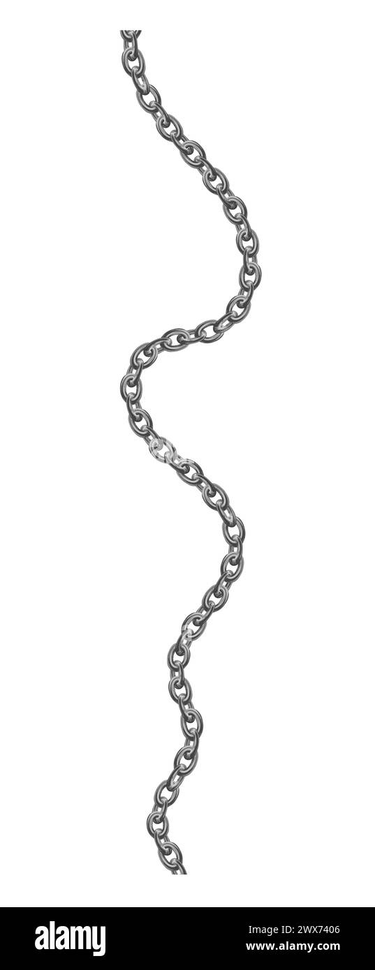 Silver chain isolated on black background. Realistic grey metal. Silver ...