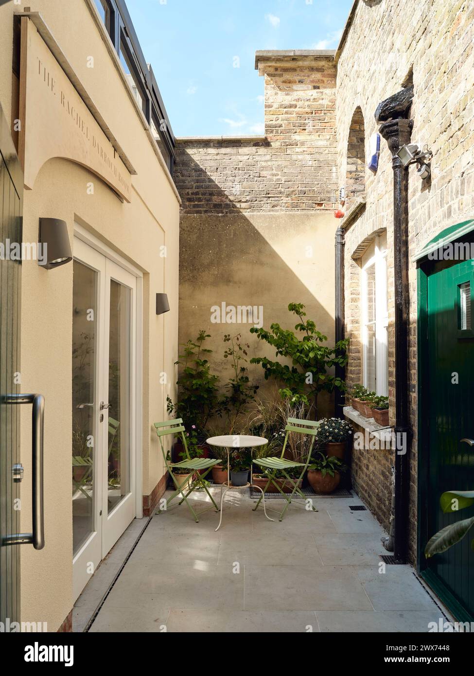 Small exterior courtyard next to hub. Pitzhanger Hub, London, United ...