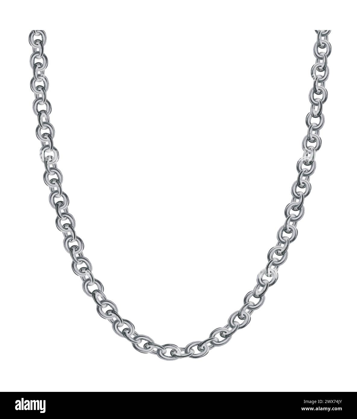 Silver chain isolated on white background. Realistic grey metal. Silver ...